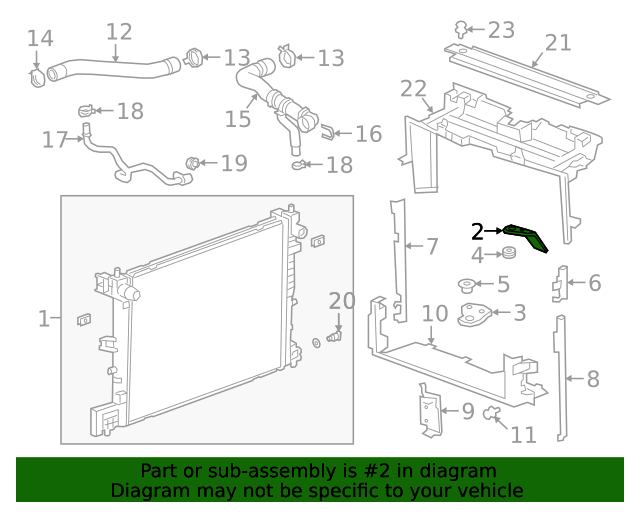 2019-2020 Cadillac CT6 Passenger Side Radiator Upper Bracket 23358945 ...