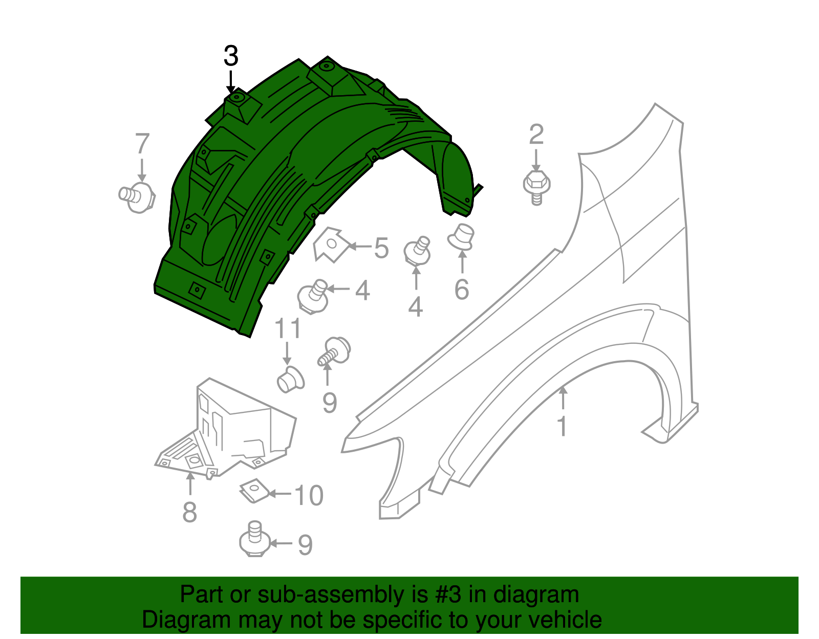 2012-2021 Nissan Fender Liner 63830-1PA0A | Nissan RVA