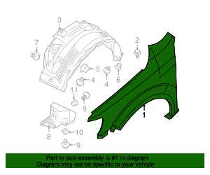 2012-2019 Nissan Fender 63100-1PA0A | TascaParts.com