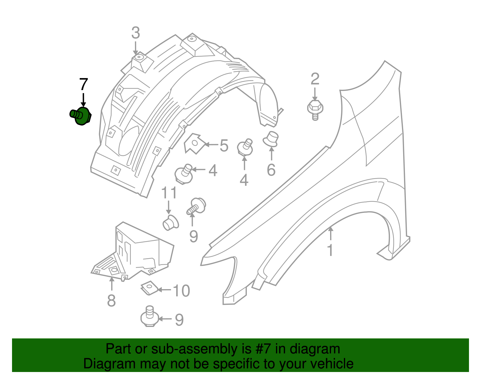 2005-2024 Nissan Fender Liner Clip 01553-05323 | Nissan Parts Store