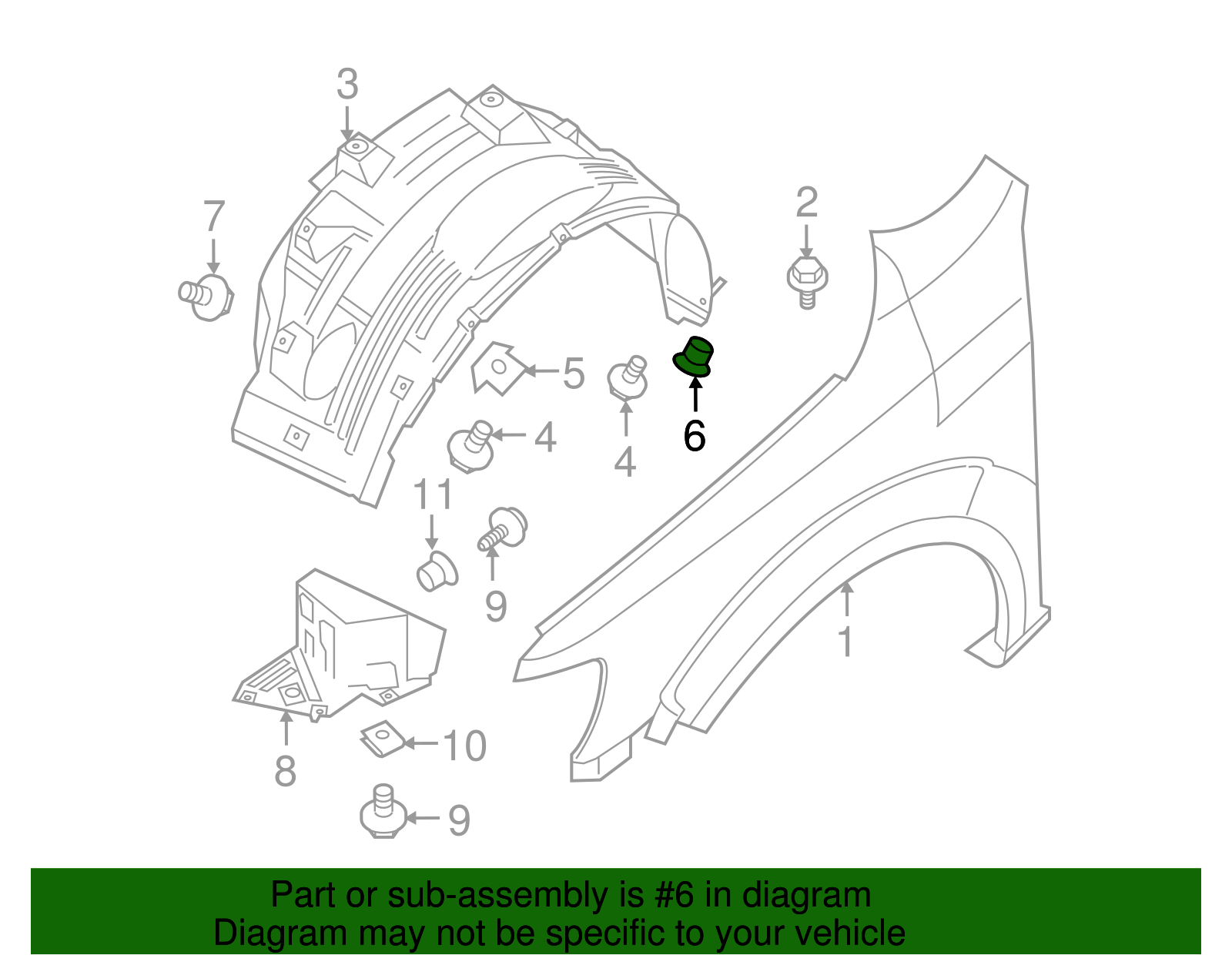 01281-00801 - Fender Liner Grommet - 1986-2020 Nissan | Conicelli Nissan