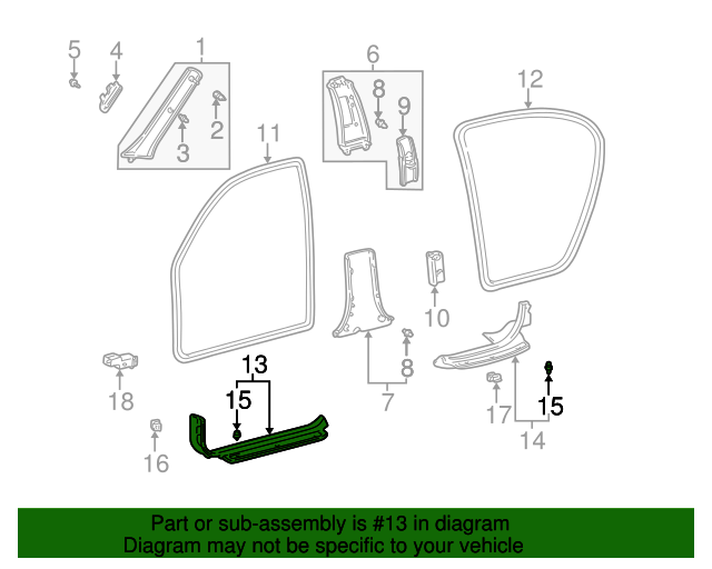 2005-2006 Lexus ES330 Scuff Plate 67914-33050-A1 | OEM Parts Online