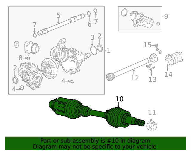 Front Passenger Side Half-Shaft Assembly 87829456 | QuirkParts