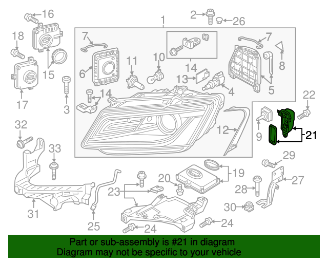 2013-2017 Audi Led Unit 8R0-941-475-B | Audi USA Parts