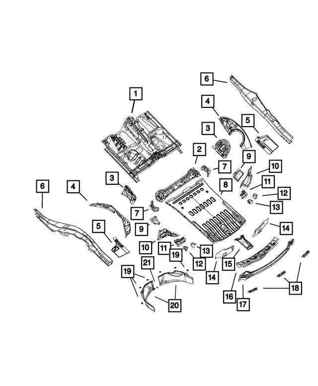 2011-2023 Mopar Rear Floor Cross-Member 68160821AA | My Mopar Parts