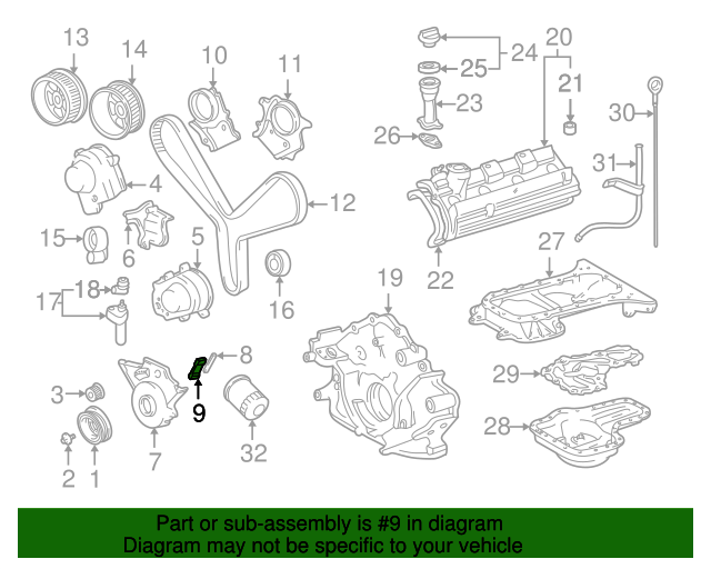 1998-2009 Toyota Lower Timing Cover Spacer 11348-AC010 | Toyota Parts ...