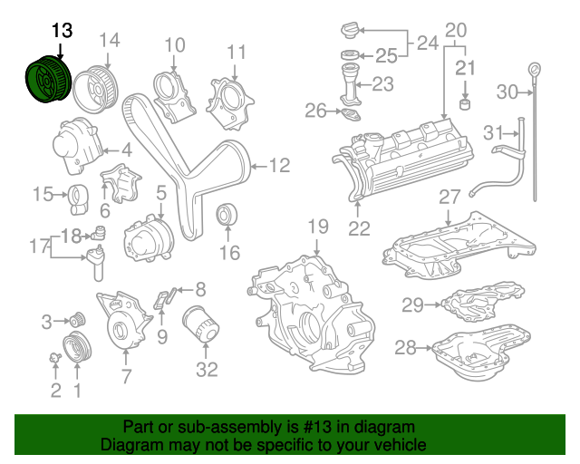 1998-2005 Toyota Timing Gear Set 13523-50040 | Toyota Parts Delivered