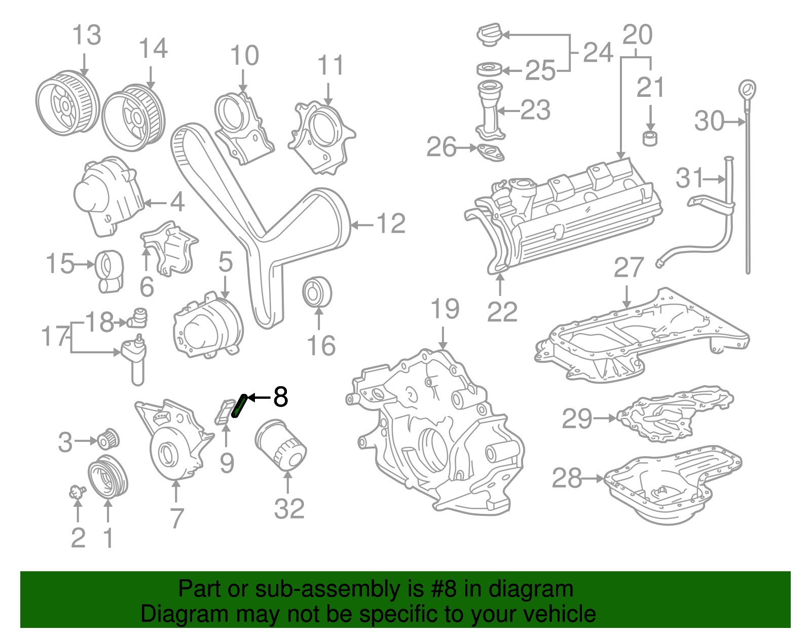 1998-2009 Toyota Timing Cover Gasket 11338-AC010 | Toyota Parts Center