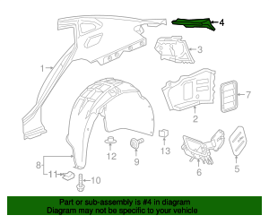 2016-2021 Chevrolet Malibu Gutter 22987047 | GMPartsDirect.com
