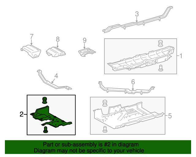 2014-2019 Toyota Highlander Under Cover 58166-0E050 | Toyota Parts Center