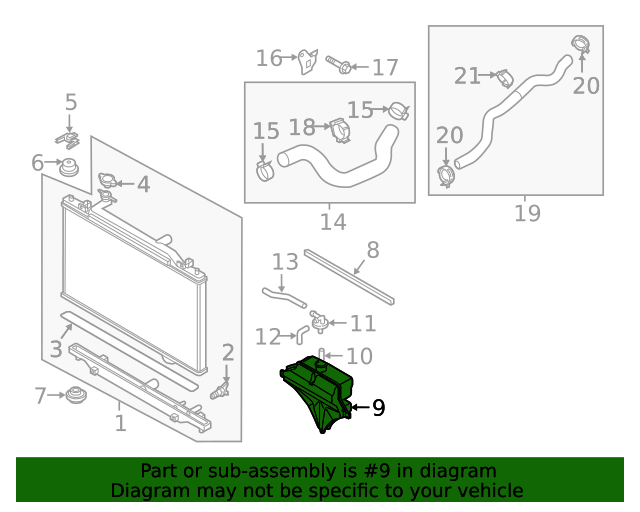 2018-2021 Mazda 6 Engine Coolant Reservoir PYG6-15-351 | OEM Parts Online
