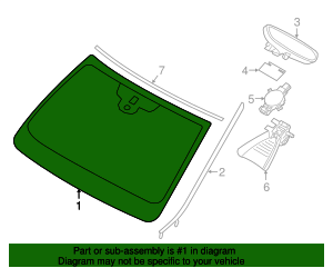 51317350597 - 2016-2022 BMW X1 Windshield (51-31-7-350-597) | BMW of ...