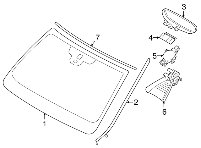 Genuine BMW 51-31-7-350-595 | Front Windshield | FREE Shipping on Most ...