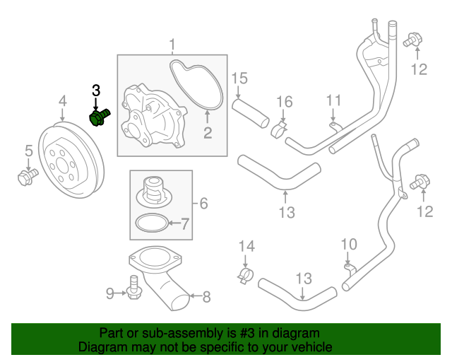 2013-2023 Toyota Thermostat Housing Bolt SU003-02198 | Toyota Parts Center