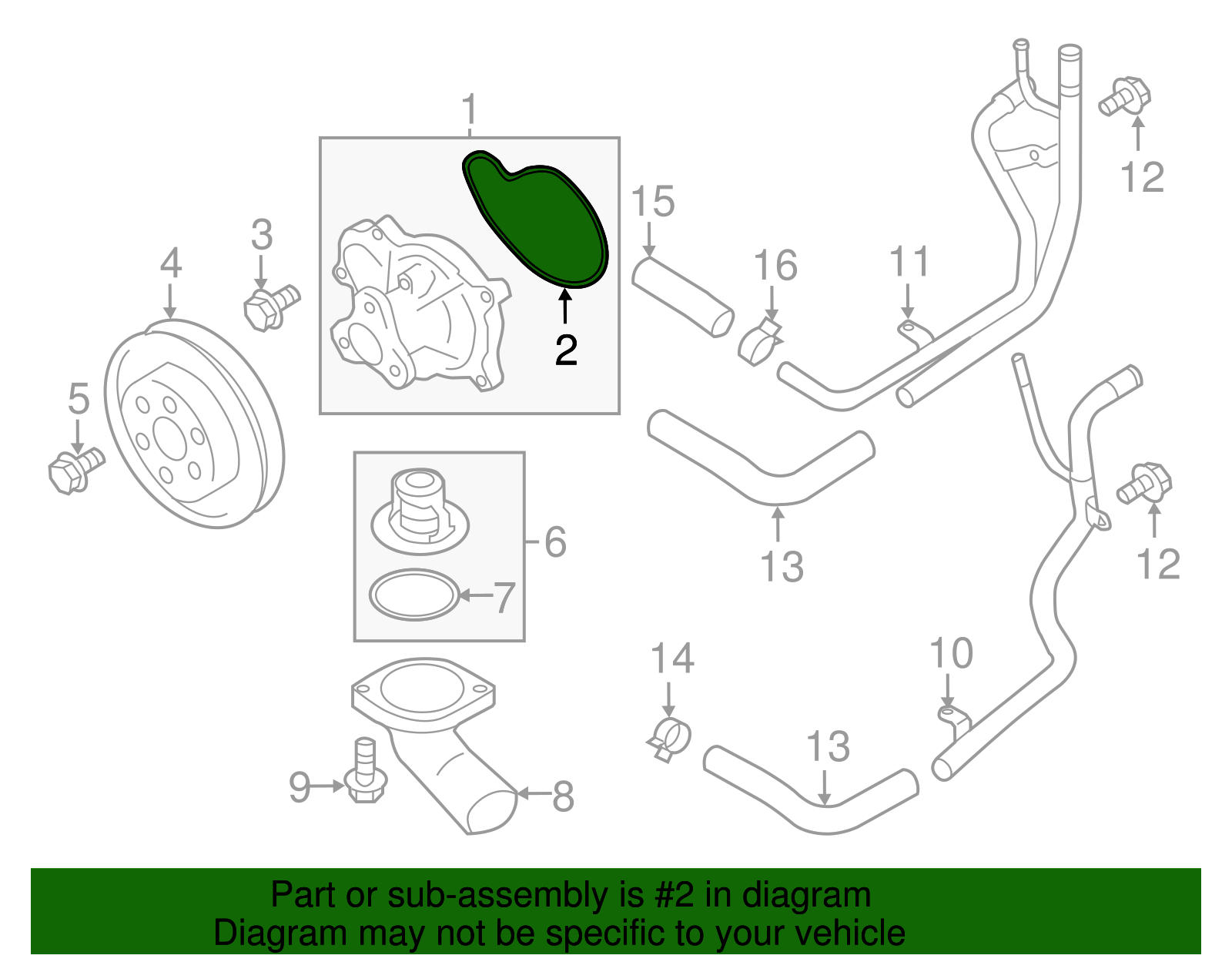 2013-2020 Toyota Water Pump Gasket SU003-00402 | Toyota Parts Center