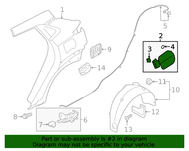 69510-J9000 - Fuel Filler Door 2018-2023 Hyundai Kona | AutoNationParts.com