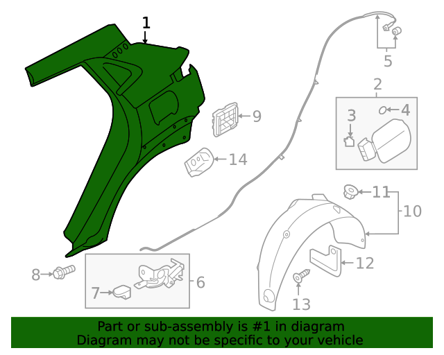 2018-2023 Hyundai Kona Quarter Panel 71504-J9C00 | OEM Parts Online