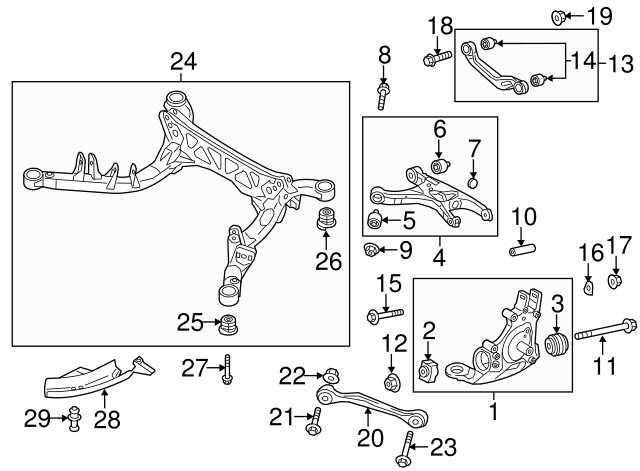 2008-2018 Audi Upper Control Arm Adjust Bolt WHT-000-228-A | Genuine ...