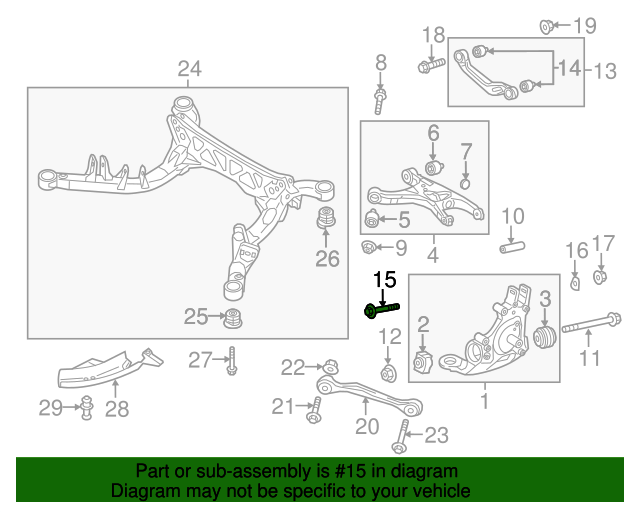 2008-2019 Audi Upper Control Arm Adjust Bolt wht000228a | Audi USA Parts