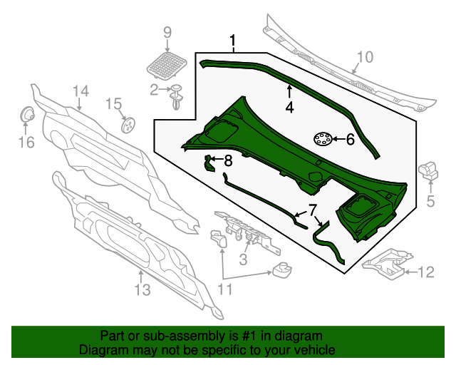 31402675 - Cowl Grille - 2013-2018 Volvo | Volvo OEM Parts Direct