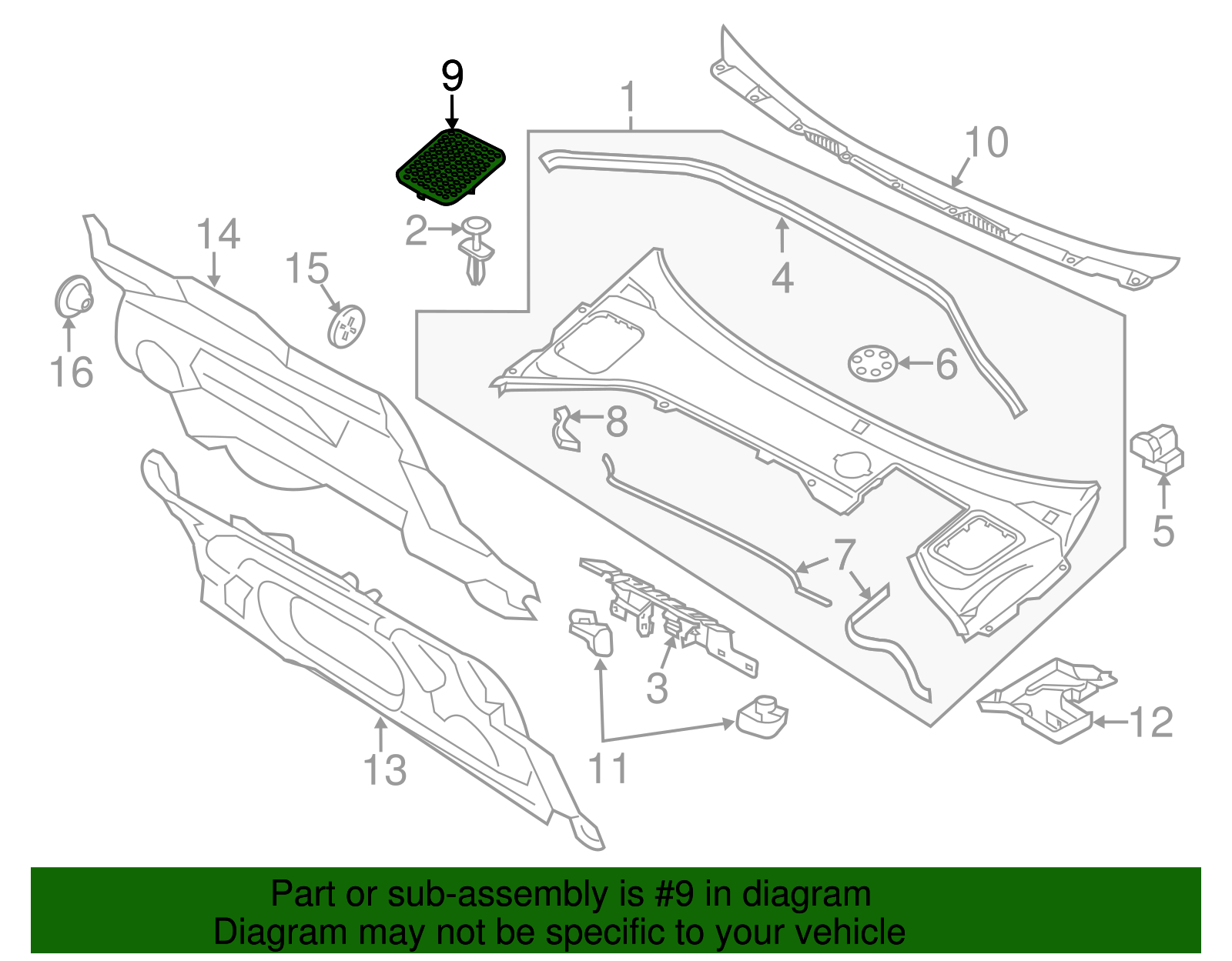 31408584 - Grille - 2015 2016 Volvo V60 | Volvo OEM Parts Direct