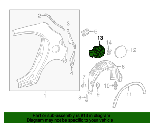 156-630-43-00 - Fuel Door Hinge 2015-2020 Mercedes-Benz ...