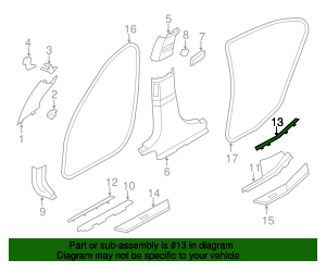 2009-2015 BMW Cover, trim strip, rear left 51-47-9-124-733 | AutoNation ...