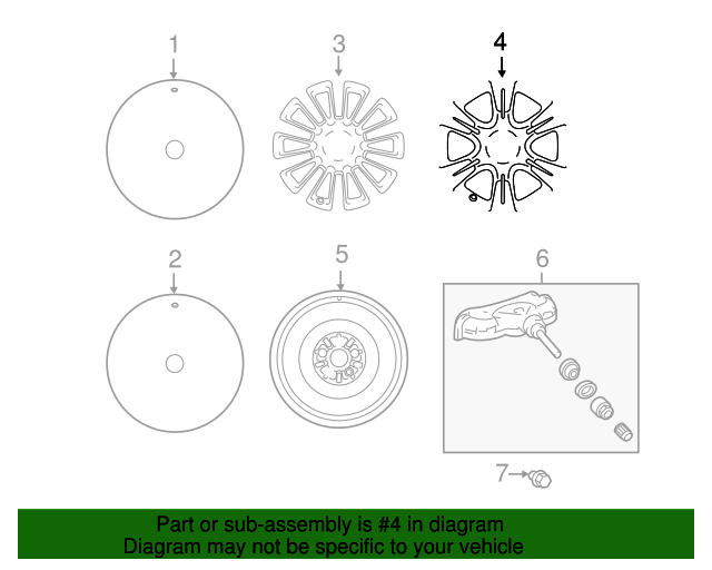 2011-2016 Toyota Sienna Wheel Alloy 19 4261A-08010 | Toyota Parts Center