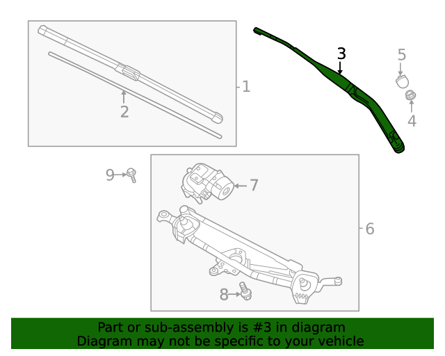 2020 Mazda CX-30 Wiper Arm DGH9-67-321A | TascaParts.com
