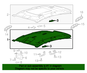 Genuine OEM Ford Part - Headliner FM5Z-5851916-AA | Genuine OEM Ford ...