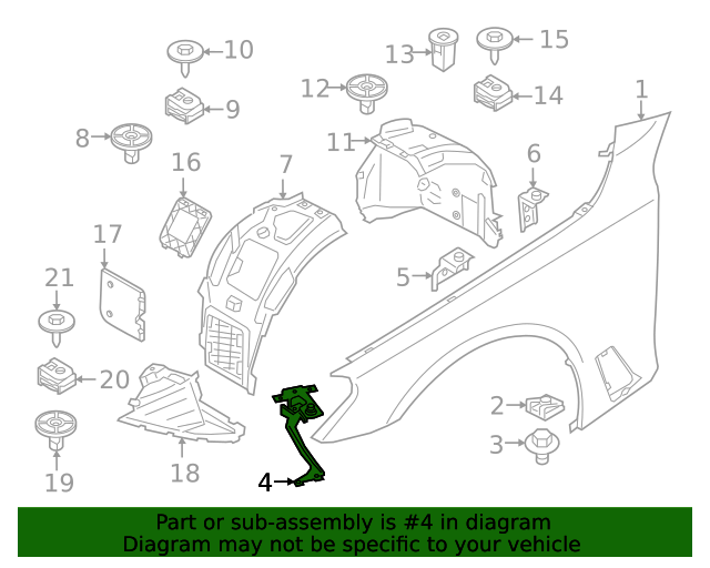 Genuine BMW 41-00-7-481-064 | Fender Lower Bracket | FREE Shipping on ...