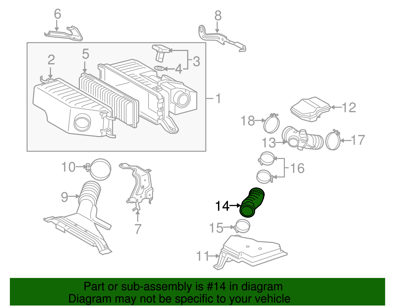 2006-2008 Lexus RX400h Intake Hose 17882-20140 | OEM Parts Online