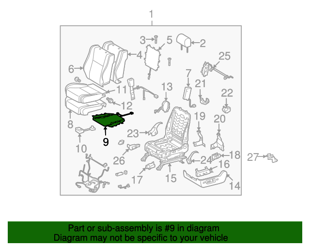 2007-2022 Toyota Seat Cushion Heater 87510-0C030 | Toyota Parts
