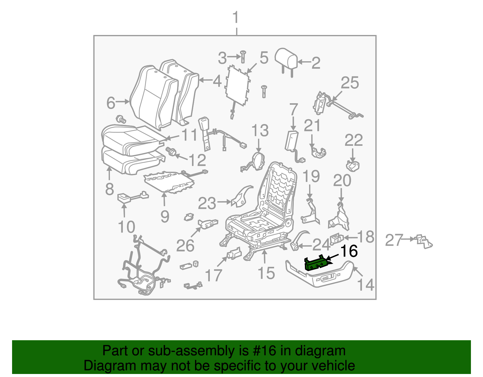 Genuine Toyota Seat Switch part# 84070-0C010 for 2007-2017 Toyota ...