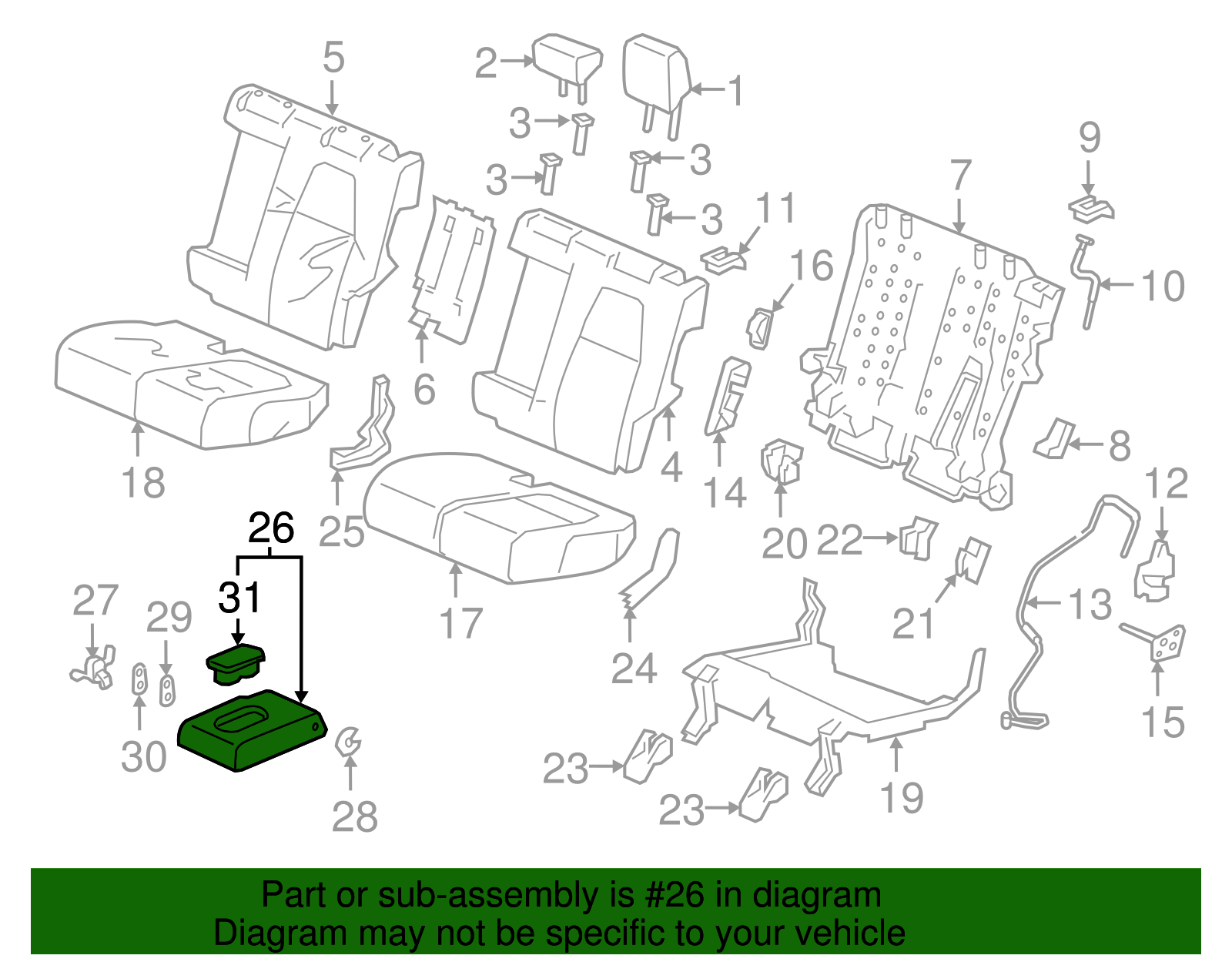 82180-TLA-A51ZC - 2017-2022 Honda CR-V - Armrest Assembly Rear Seat ...