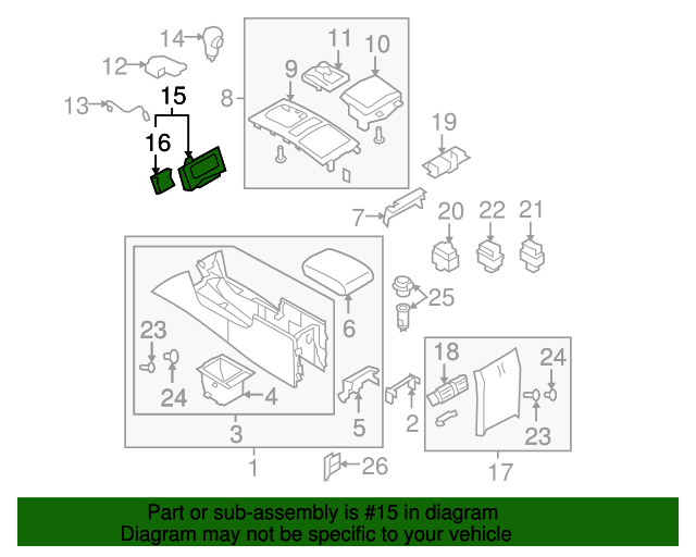96924-1CA1A - Compartment - 2009-2014 Infiniti | Discount Infiniti Parts