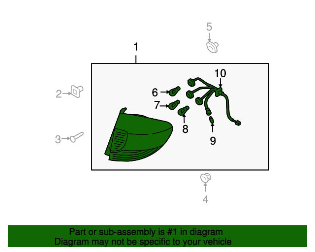 2003-2005 Kia Rio Tail Light Assembly 92401-FD090 | TascaParts.com