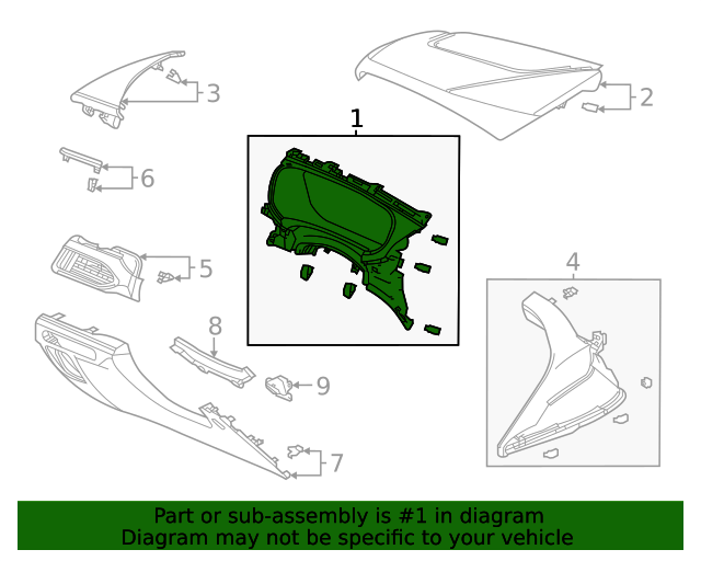 77201-TYA-A14 - Cluster Panel 2022-2024 Acura MDX | AutoNation Parts