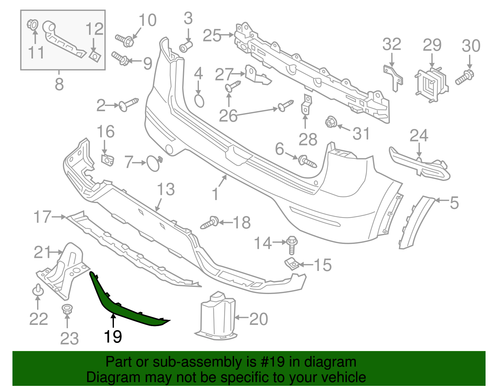 86628-G5300 - Lower Molding 2018-2019 Kia Niro | Kia.Parts Store