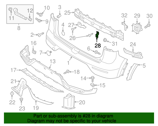 2017-2019 Kia Niro Impact Bar Bracket 86637-C5000 | TascaParts.com