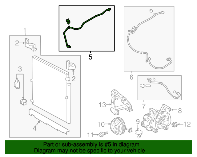 88710-04500 - Tube Assembly, Air Conditioner - 2016-2023 Toyota Tacoma ...