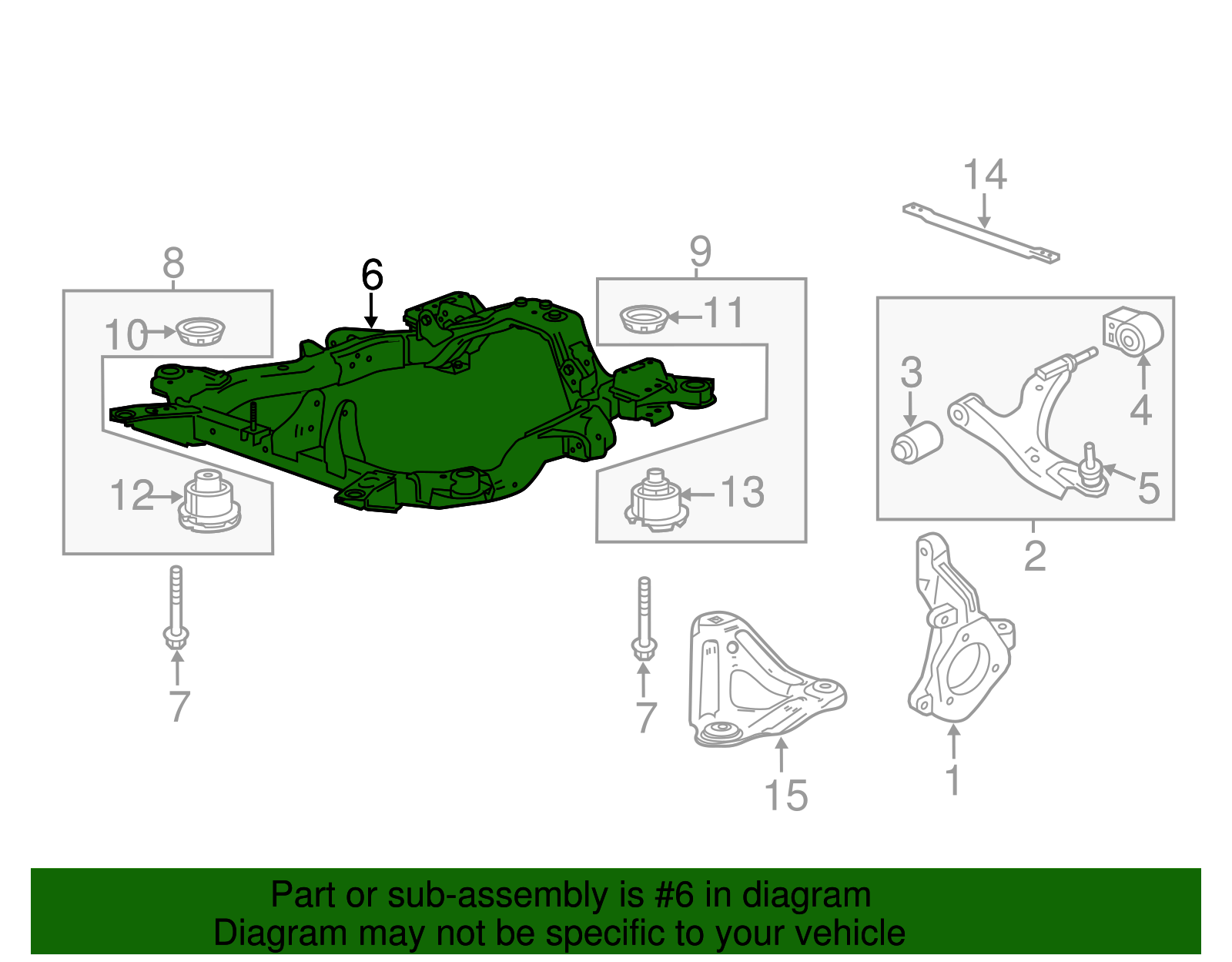 2010-2013 GM Front Engine Cradle 22862414 GM | GMPartsDirect.com