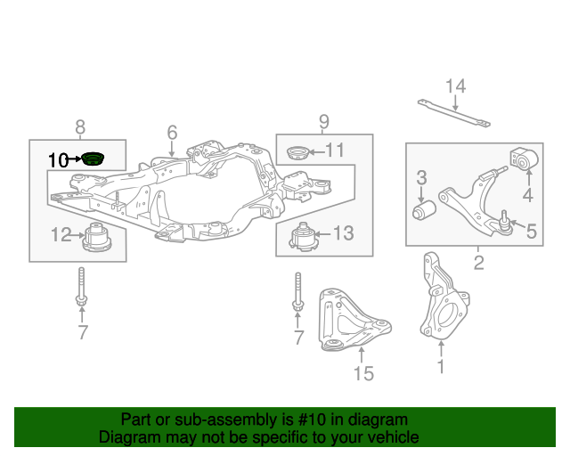 2010-2017 GM Engine Cradle Insulator 25923352 GM | GMPartsDirect.com