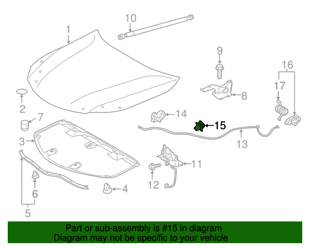 90469-06005 - Hood Release Cable Clip - 2005-2020 Toyota | OEM Genuine ...