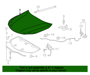 2013-2018 Toyota Avalon Hood 53301-07061 | Toyota Parts Center