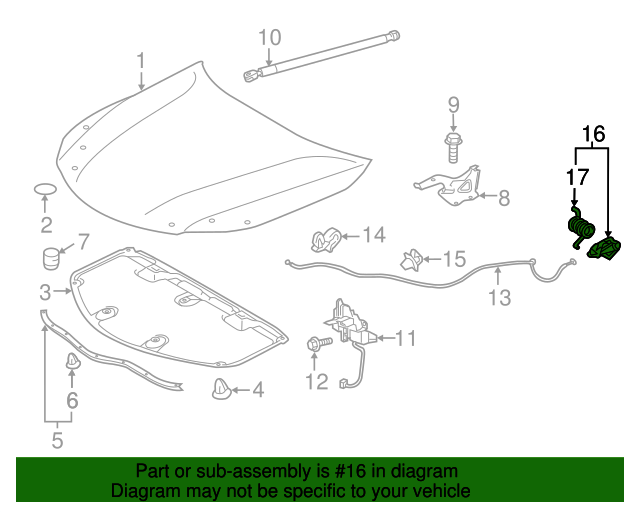 53601-02020-C0 - Hood Release Handle 2000-2018 Toyota | AutoNationParts.com
