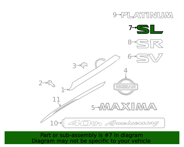 84896-3TG3A - Nameplate 2015-2020 Nissan | Nissan Parts & Accessories ...