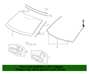 73125-SYY-000 - Rubber A Front Windshield Dam - 2011-2017 Honda ...