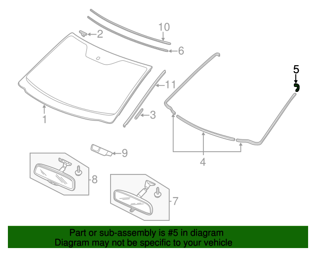 73125-SYY-000 - Rubber A Front Windshield Dam - 2011-2017 Honda ...