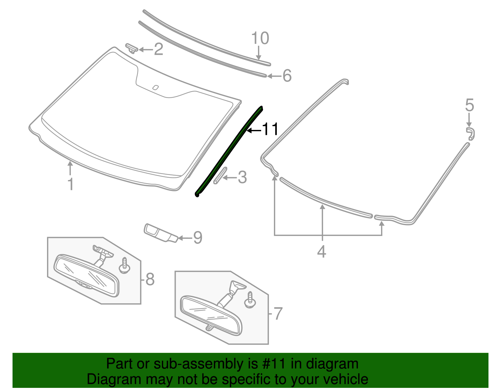 73162-TK8-A01 - Windshield Molding 2011-2017 Honda Odyssey | AutoNation ...